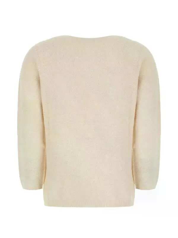 Fabiana Filippi Boat-neck Three-quarter-sleeve Sweater - Neutrals