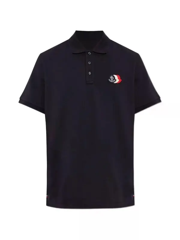 Moncler Logo-patch Short-sleeve Polo Shirt - Blue