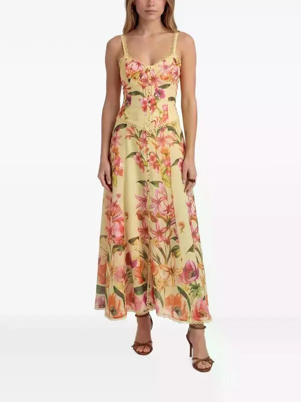 Charo Ruiz Ibiza Solara Floral-print Midi Dress - Yellow