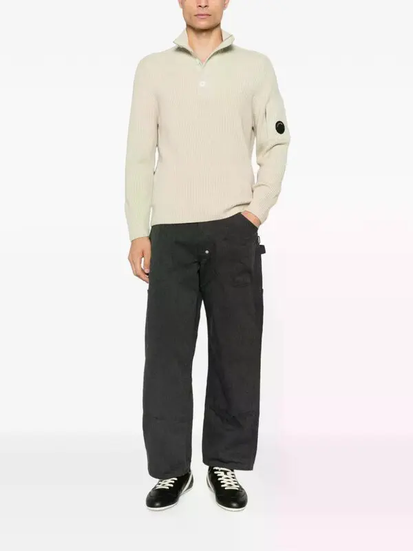 C.P. COMPANY Lens Detail Ribbed Knit Sweater