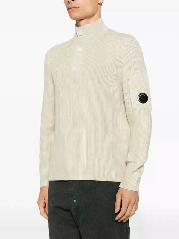 C.P. COMPANY Lens Detail Ribbed Knit Sweater