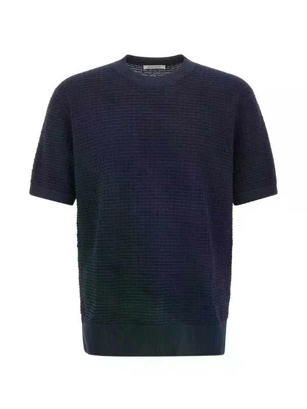 KANGRA Honeycomb-stitch Sweater - Blue