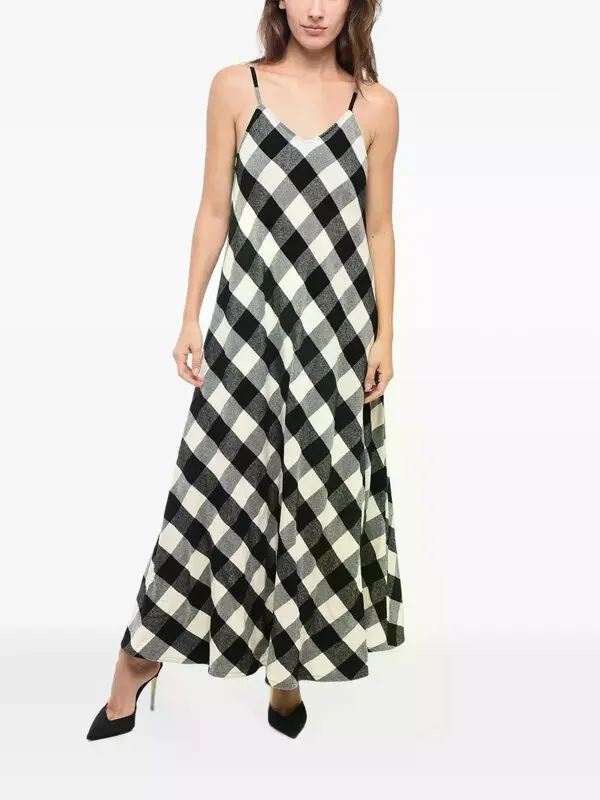 Woolrich Checked Flared Maxi Dress