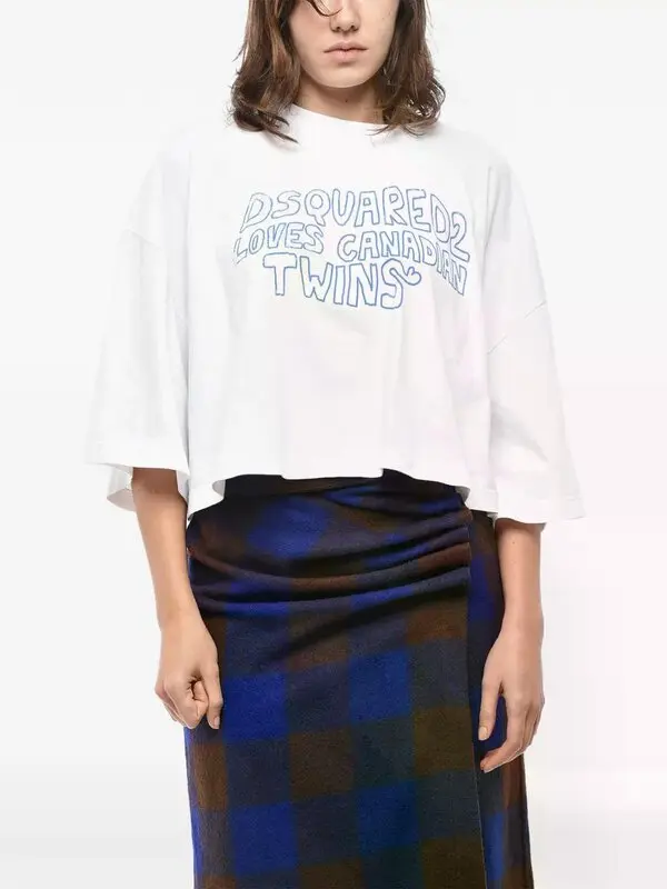Dsquared2 Logo-print Cropped Top - White