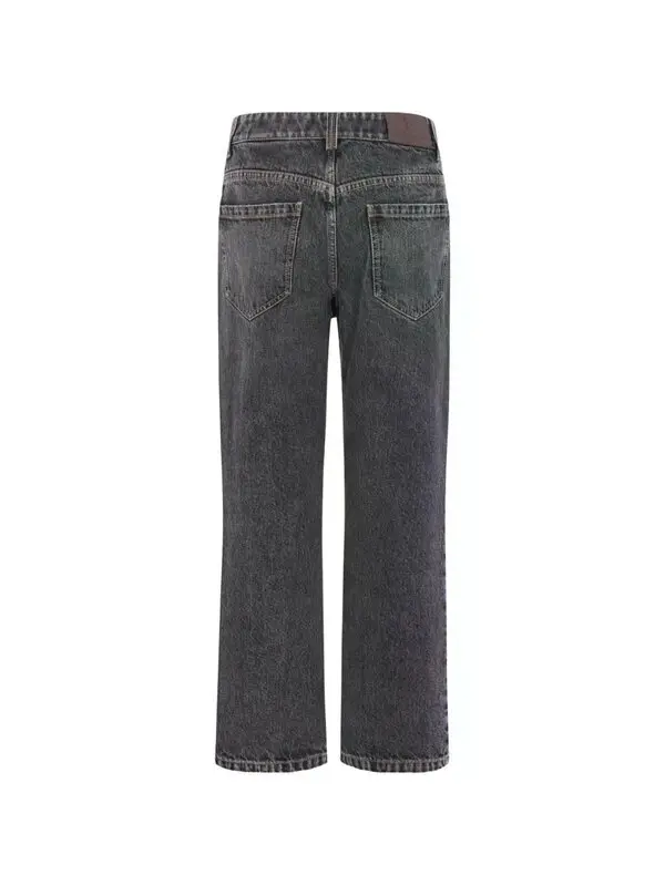 Brunello Cucinelli Monili-trimmed Straight-leg Jeans - Grey