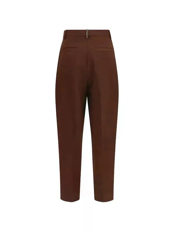 Fabiana Filippi Pleated Tapered Trousers - Brown