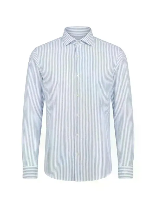 ALLEY DOCKS 963 Striped Long-sleeve Shirt - Blue