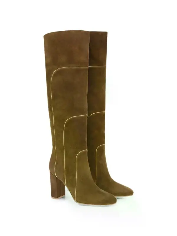 GIANVITO ROSSI Juliette Piped-trim Boots - Brown