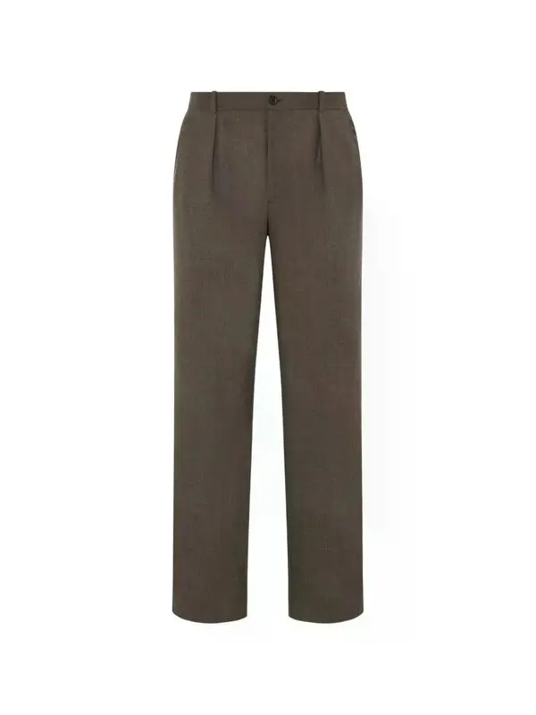 THE ROW Tami Pleated Wool Trousers - Brown