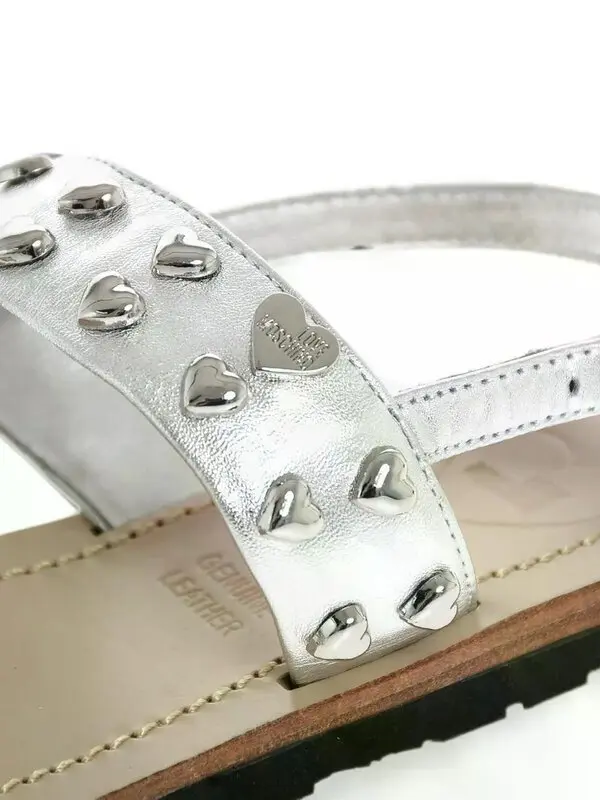 Moschino Heart-stud Leather Sandals