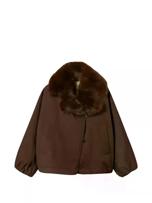 TWINSET Faux-fur Collar Button-up Jacket - Brown
