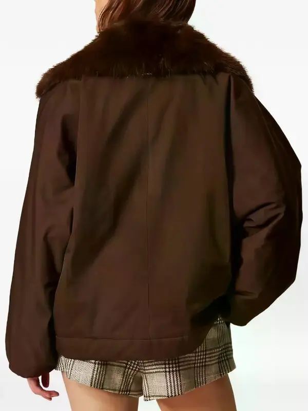 TWINSET Faux-fur Collar Button-up Jacket
