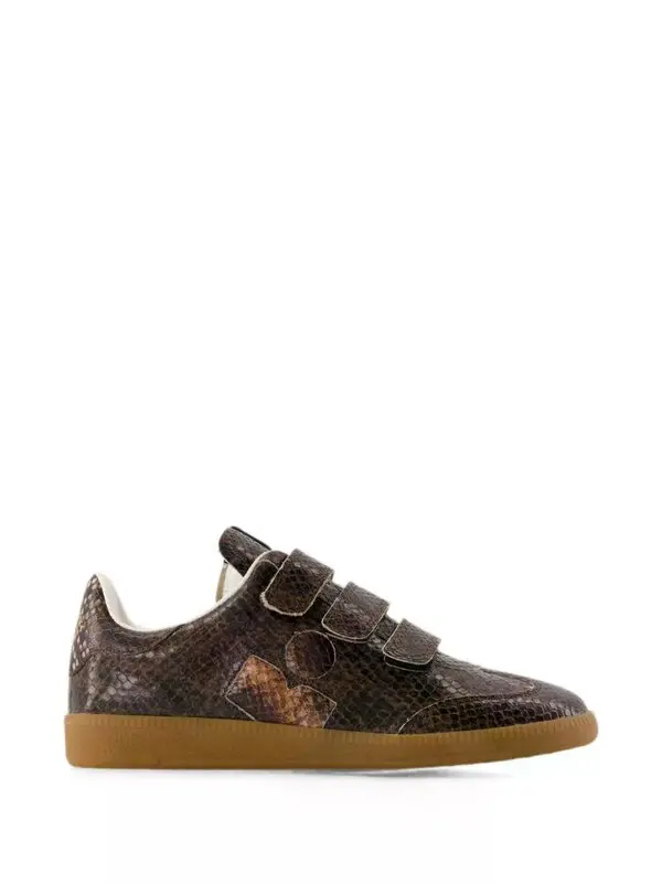 Isabel Marant Étoile Beth Snakeskin-effect Touch-strap Sneakers