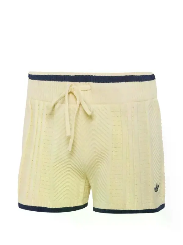 Adidas Chevron Knit Drawstring Shorts - Neutrals