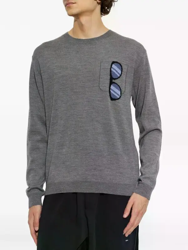Moschino Intarsia Sunglasses Chest Pocket Sweater