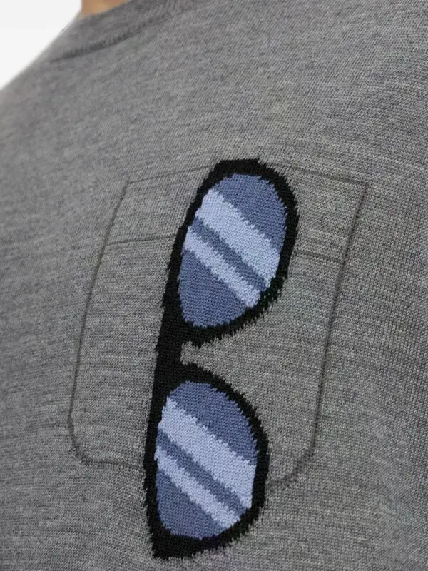 Moschino Intarsia Sunglasses Chest Pocket Sweater
