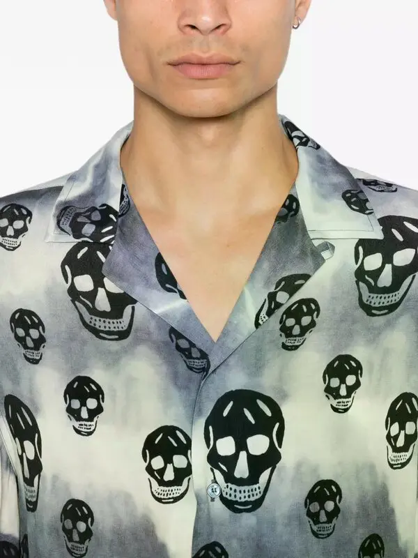 Alexander McQueen Skull-print Tie-dye Shirt