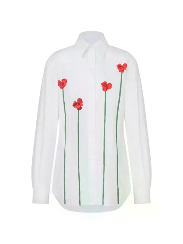 Moschino Poppy Print Shirt - White