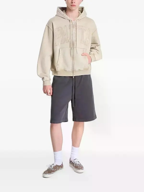 PATTA Logo Appliqué Zip-up Hoodie - Neutrals
