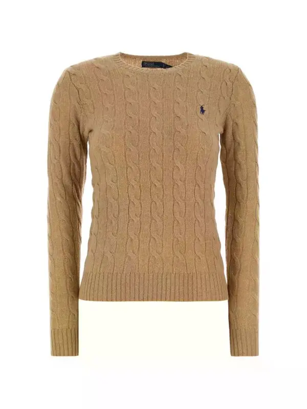 Polo Ralph Lauren Cable-knit Wool Sweater With Embroidered Logo - Brown