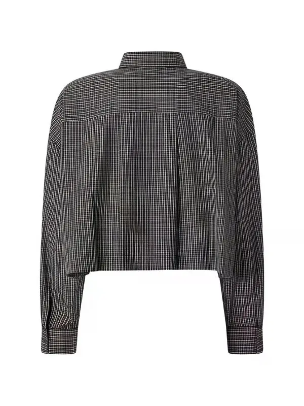 Pinko Check-pattern Cropped Shirt - Black