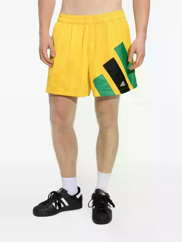 Adidas X Disney X Brain Dead Patterned-jacquard Track Shorts - Yellow