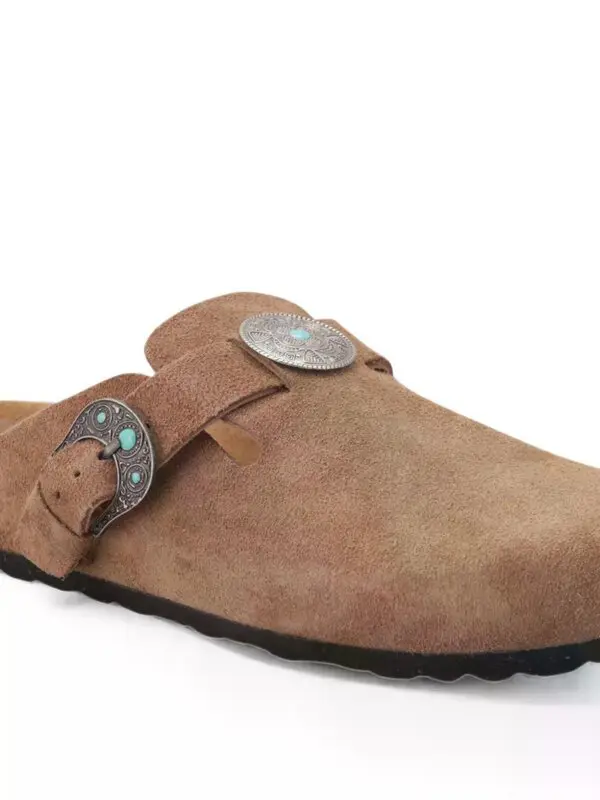 TAJI Caribe Buckled Mules - Neutrals