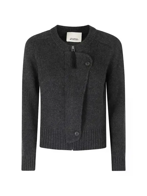 Isabel Marant Étoile Murielle Asymmetric Zip-fastening Cardigan - Grey