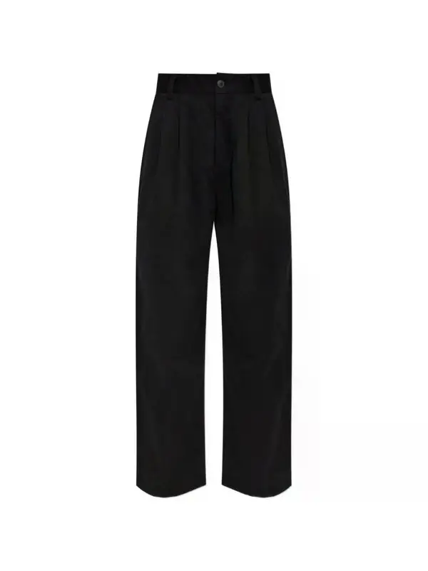 AGOLDE Pleated Straight-leg Trousers - Black