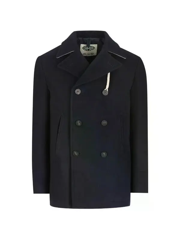 CAMPLIN Double-breasted Notch-lapel Peacoat - Blue