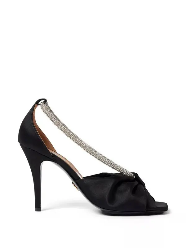 Stella McCartney Crystal-embellished Knotted Sandals - Black