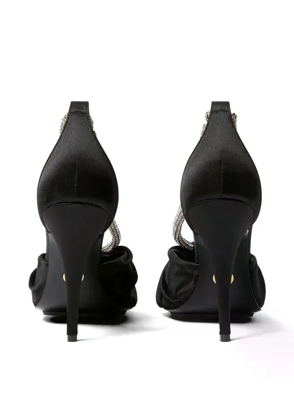 Stella McCartney Crystal-embellished Knotted Satin Sandals - Black
