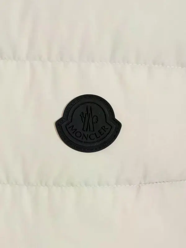 Moncler Belted Quilted Vest With High Neck - White