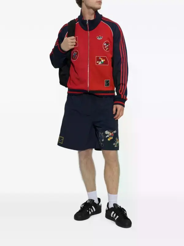 Adidas X Disney X Brain Dead Cartoon Appliqué Track Shorts - Blue