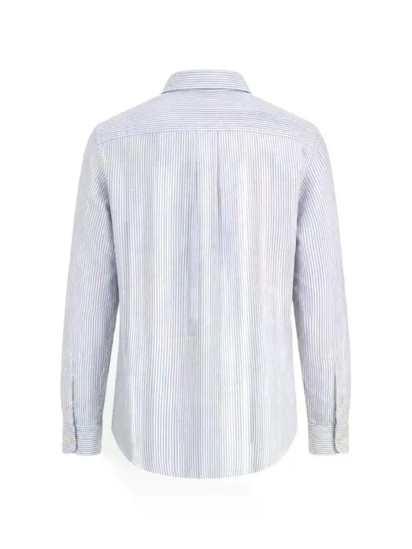 ALLEY DOCKS 963 Striped Long-sleeve Shirt - Blue