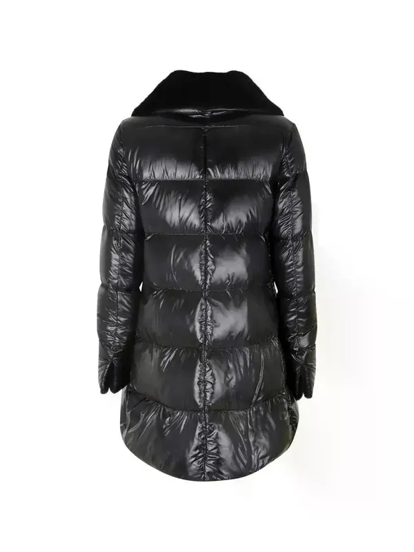 Herno Padded Faux-fur-trim Coat - Black