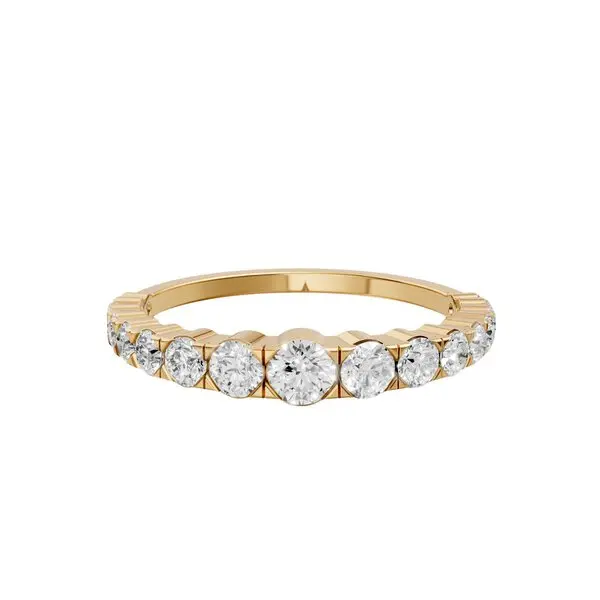 AYA FINE JEWELRY 14k Gold 0.75 Ctw Round Lab-grown Diamond Graduated Half Eternity Ring - Yellow