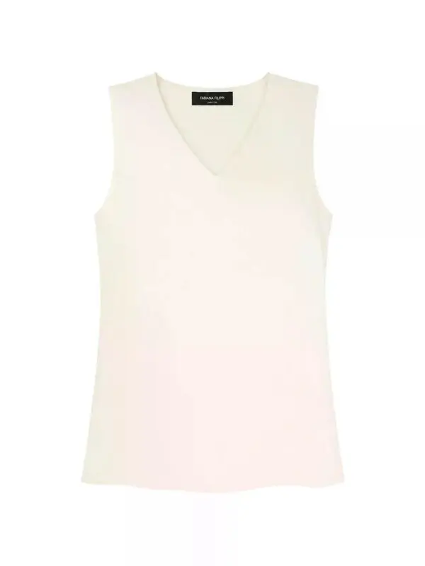 Fabiana Filippi V-neck Sleeveless Blouse - White