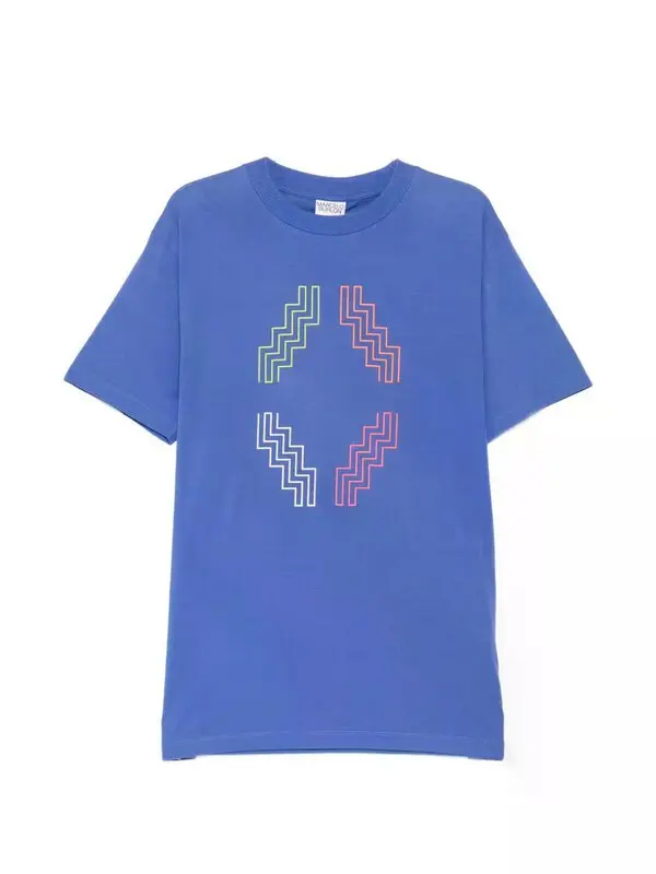 COUNTY OF MILAN Outline Cross Basic T-shirt - Blue