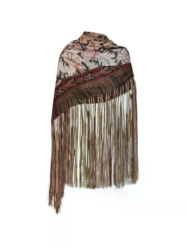 PIERRE-LOUIS MASCIA Aloeuw Floral-pattern Fringed Scarf - Gold
