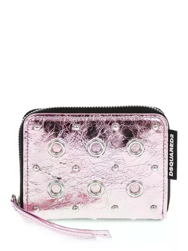 Dsquared2 Eyelet-embellished Studded Wallet - Pink