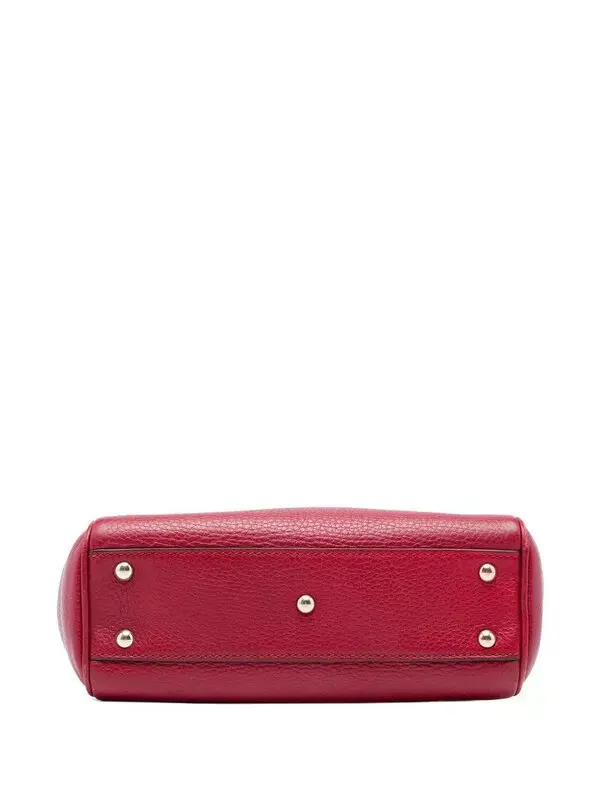 Gucci Calfskin Bamboo Shopper Satchel - Red