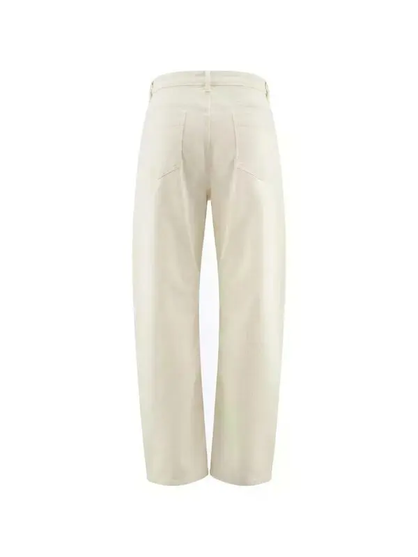 NILI LOTAN Stone Beige Cotton Wide-leg Trousers