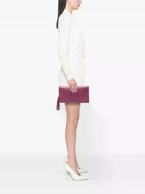 Gucci Leather Soho Disco Clutch Bag - Pink