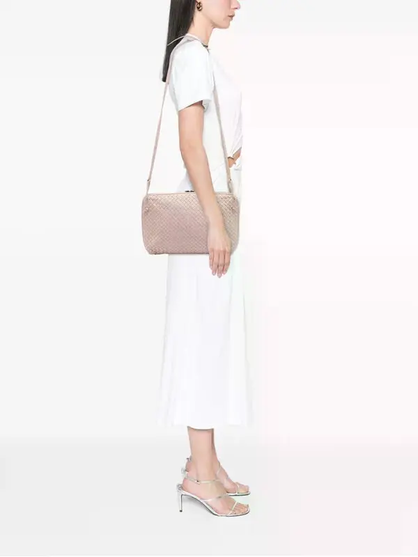 Bottega Veneta 2012-2026 Large Nappa Intrecciato Nodini Crossbody Bag - Pink