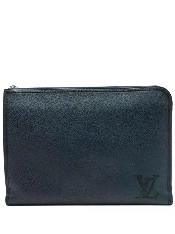LOUIS VUITTON 2019 Taurillon Pochette Jour Gm Clutch Bag - Blue
