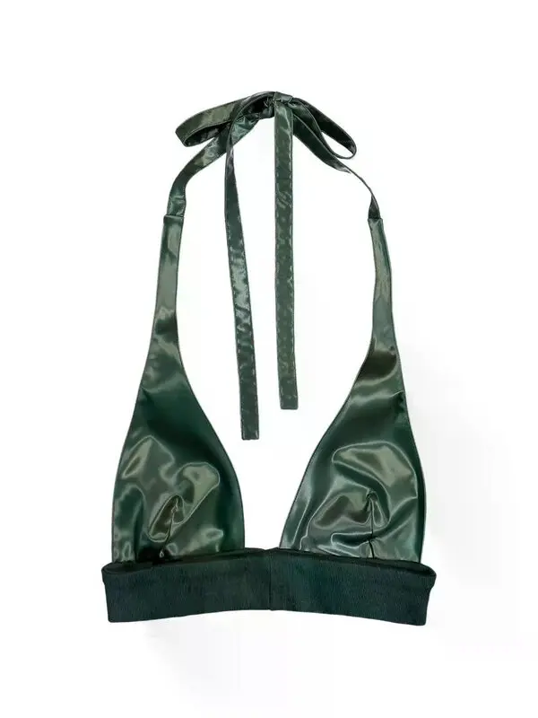 AWGE Halterneck Satin-finish Bra