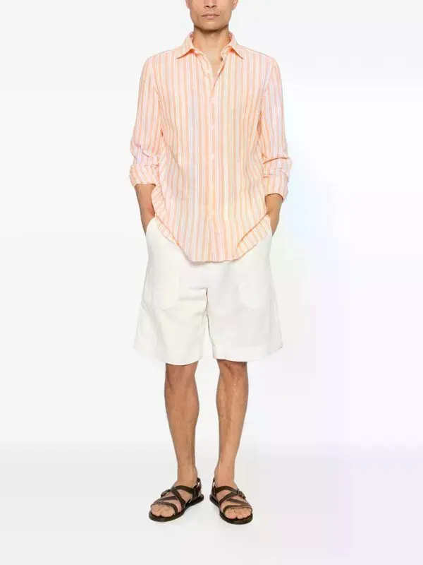 LUIGI BORRELLI Rio Stripe-pattern Shirt - Orange