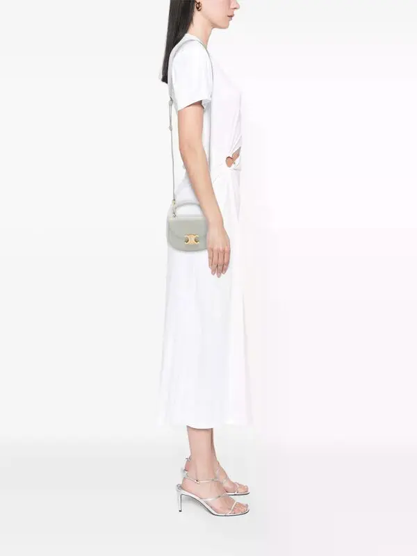 Celine Shiny Calfskin Besace Clea Satchel - Grey