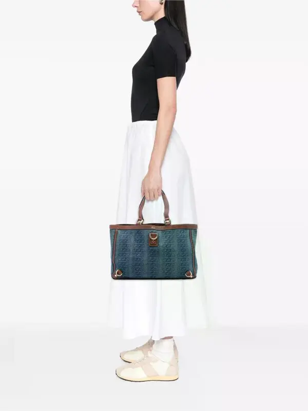 Gucci 2000-2015 Denim Interlocking G Abbey D Ring Tote Bag